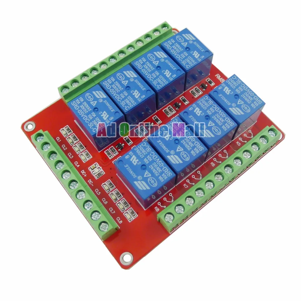 5PCS-LOT-8-Channel-5V-Relay-Module-8-way-Relay-For-Arduino-Mega2560 ...