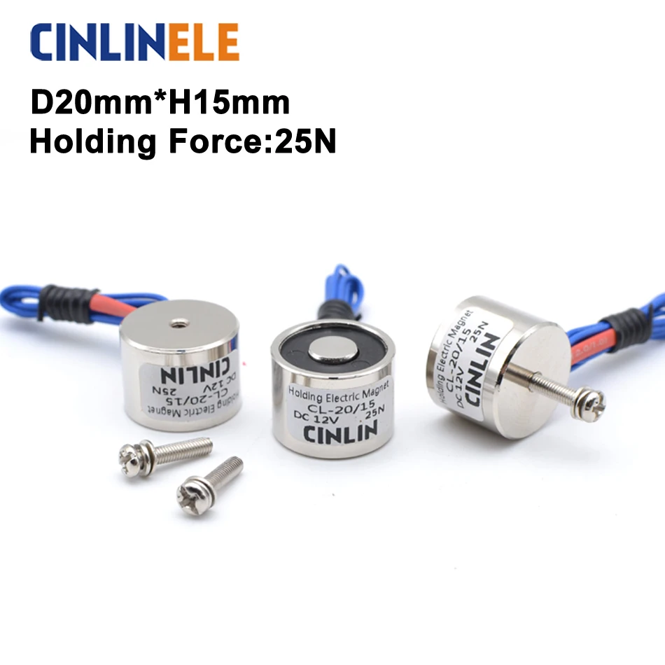 D20mm*h15mm Holding Electric Magnet Lifting 2.5kg/25n Solenoid Sucker ...
