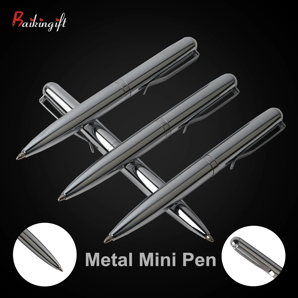 Mini Metal Ballpoint Pen Rotating Pocket size Pen Portable Ball Point ...