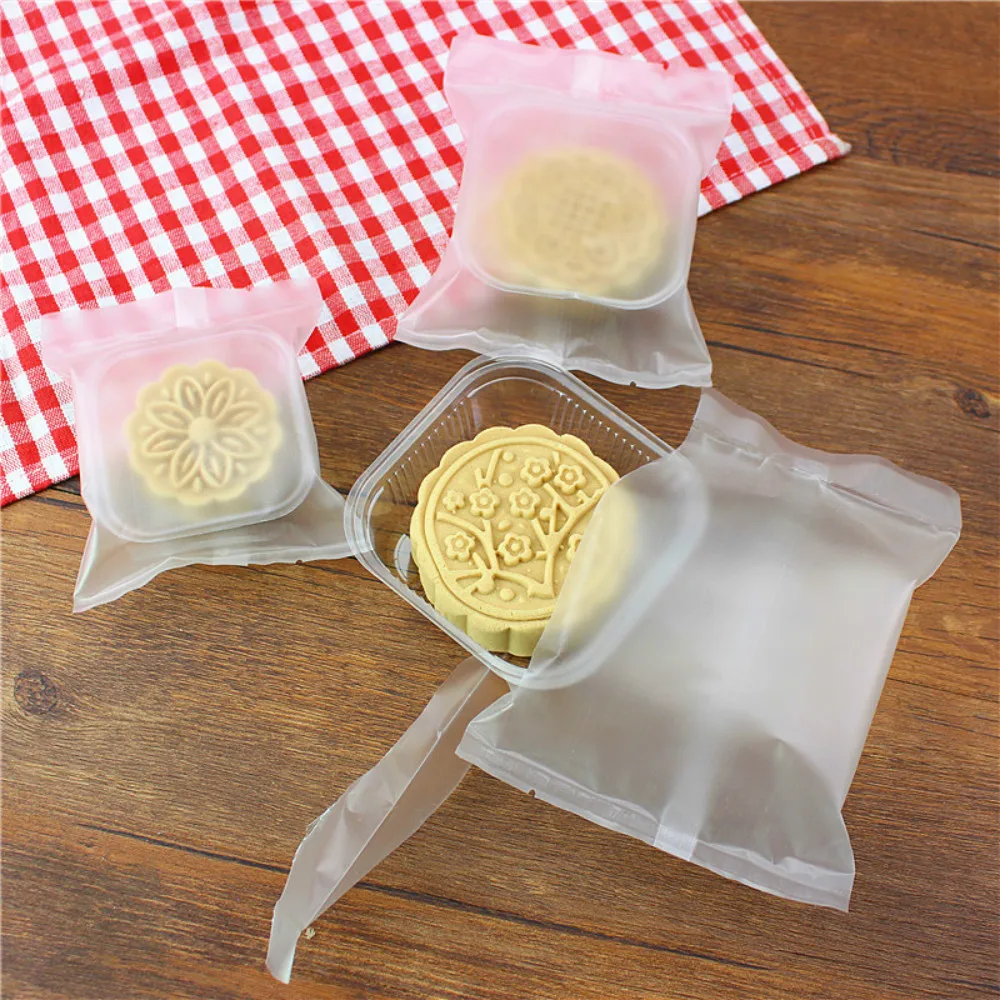 50g 75g 100g Mooncake Packaging Bags Frosted Plastic Bag With Trays For ...