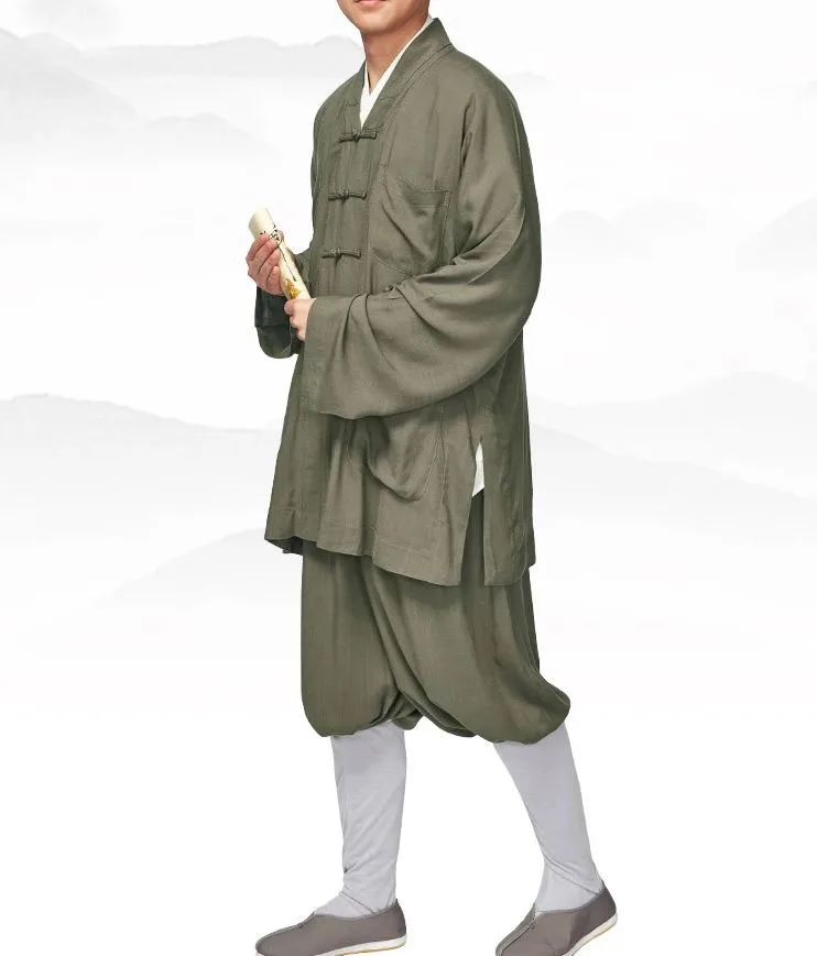 Unisex 7color Summer&spring Buddhist Zen Monks Suits Shaolin Monk Kung ...