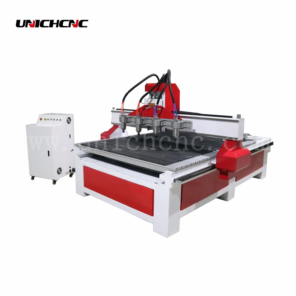 High configuration cnc wood machine double three four rotary spindle 3d ...