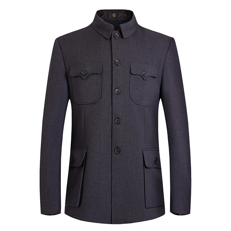 Men Mao Suits Jacket Chinese Tunic Suit Male Mandarin Wing Collar ...