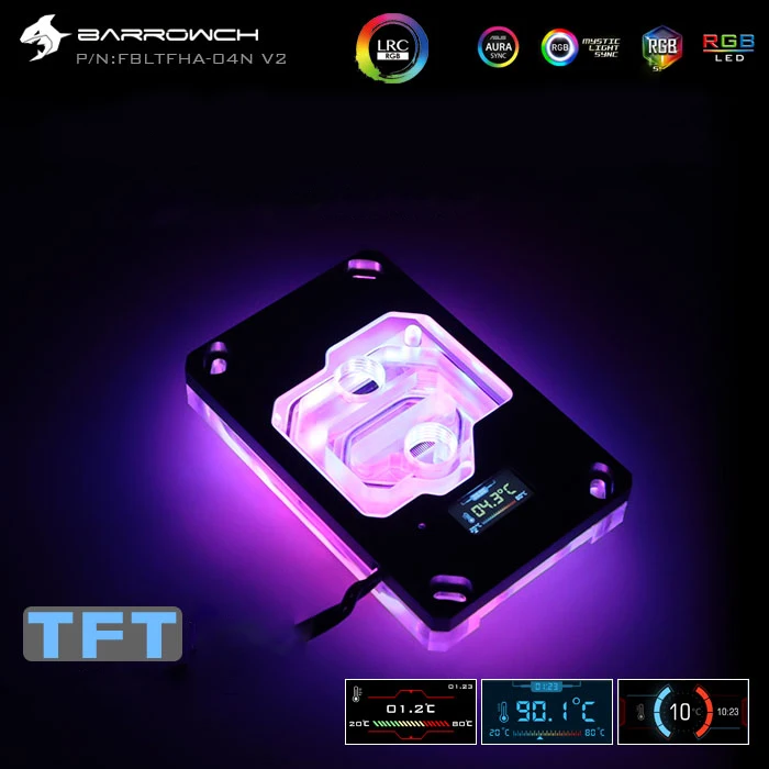 Barrowch CPU Water Block use for AMD RYZEN AM3 AM4 with dynamic color ...
