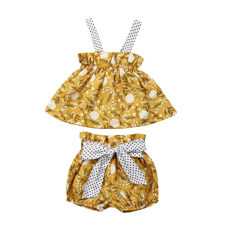 Pudcoco Kid Baby Girl Roupas de Verão Vestido Floral Estilingue Calções ...