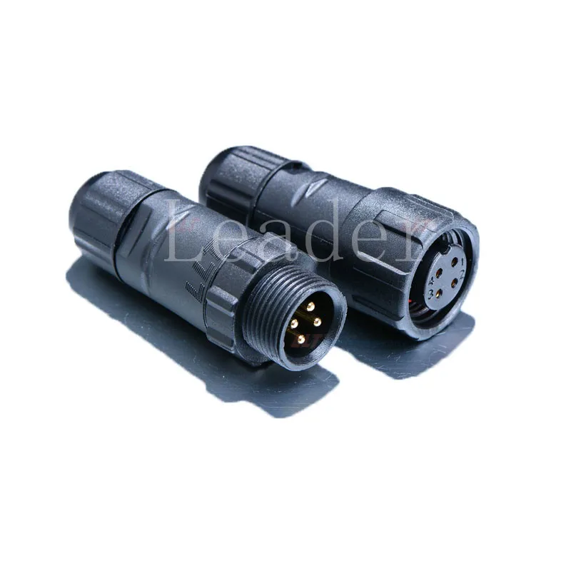 M14 4 Pin 250V 15A waterproof IP68 male and female electrical connector ...