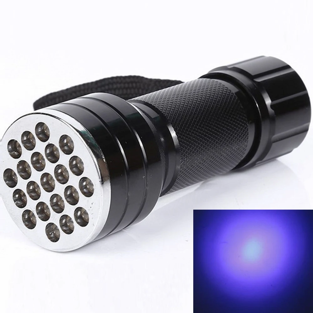 50pcs/lot Mini Portable Uv Ultra 21 Led Flashlight Violet Purple ...