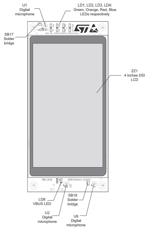 Original 32f469idiscovery Stm32f469 Discovery Kit With Stm32f469ni Mcu On-board St-link/v2-1 Swd ...