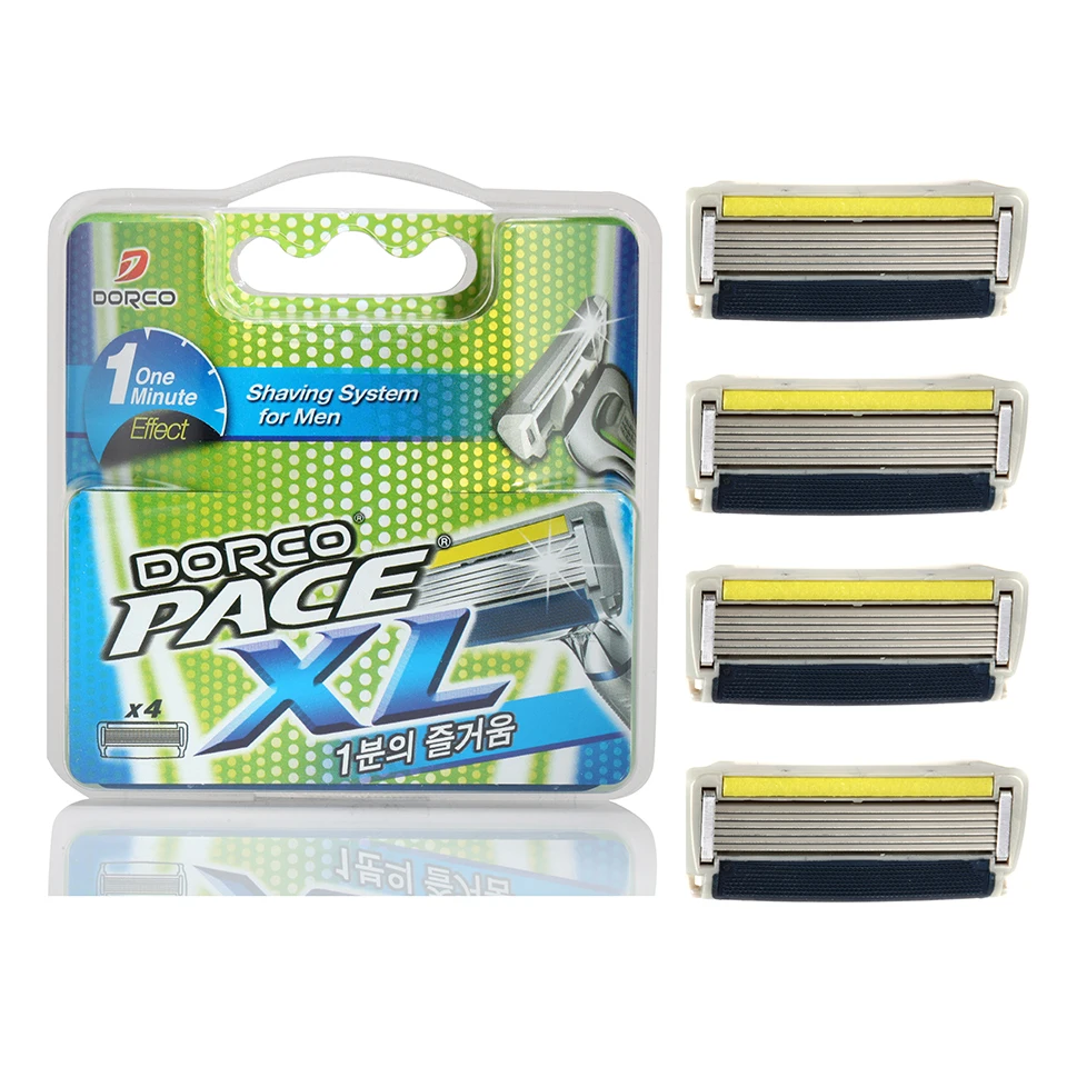 New 4 pcs/lot 6+1 Blades Men's Face shaving Razor Blades shaver For Men ...