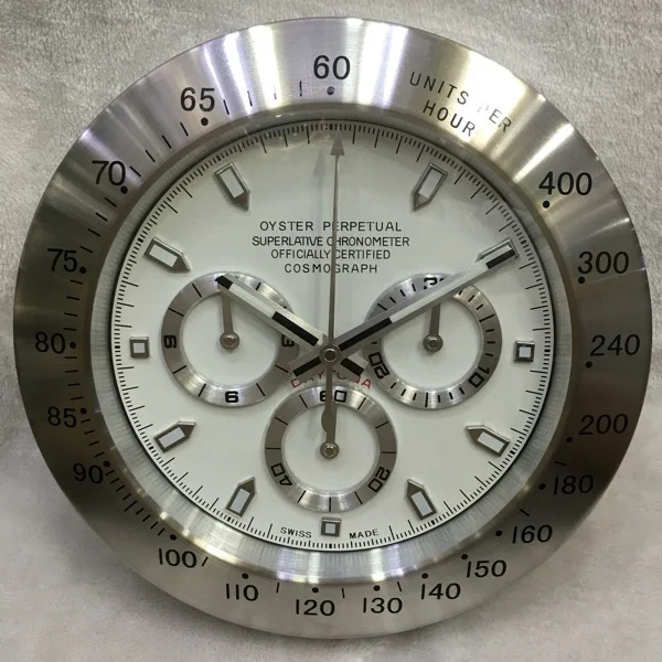 Hot Sale Silver Metal Black Face Wall Clock Wristwatch For Best Home ...