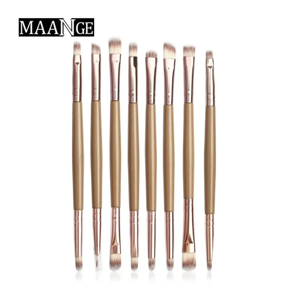 MAANGE Pro Wooden Makeup Brushes Set Eye Shadow Foundation Powder ...