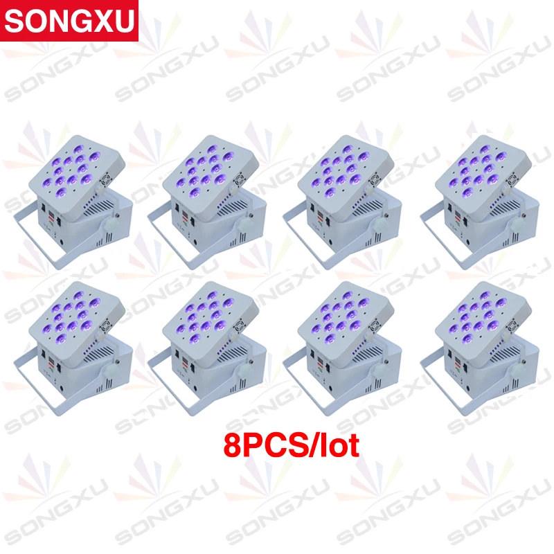 SONGXU 8pcs/lot 12X10W 4in1 RGBW Wireless Battery DMX LED Par Light for ...