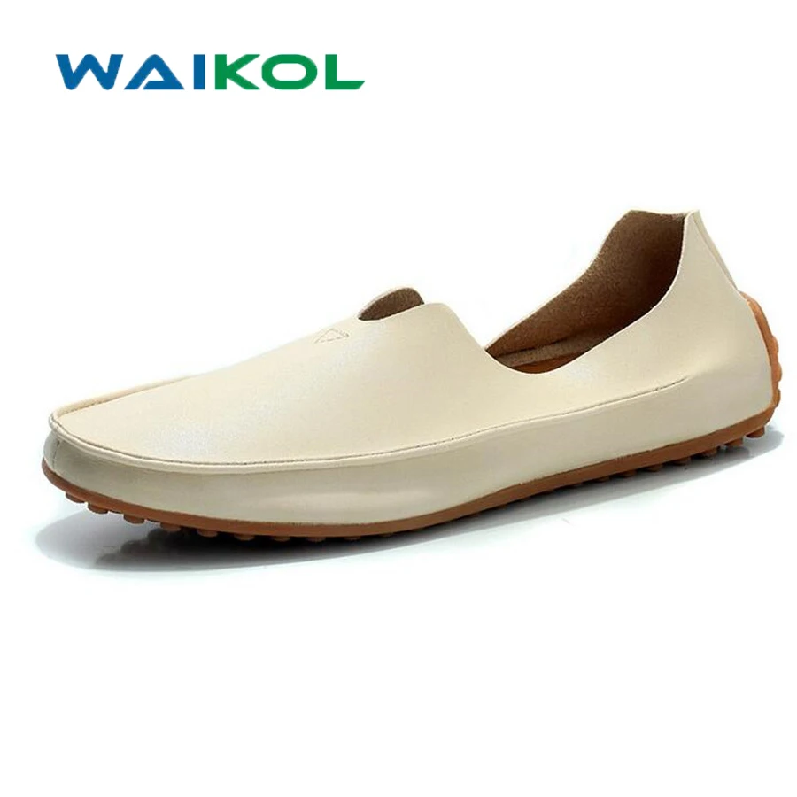 Waikol Men Flats Plus Size Genuine Leather, Flat Driving Moccasins,Soft ...