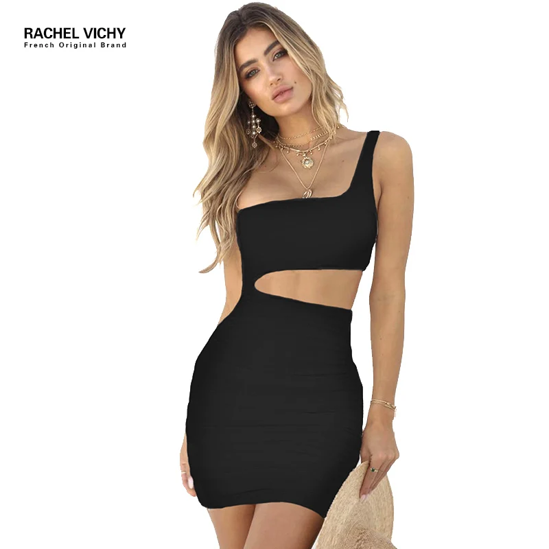 Autumn Women Waist Hollow Out Bodycon Dress Sleeveless Party Club