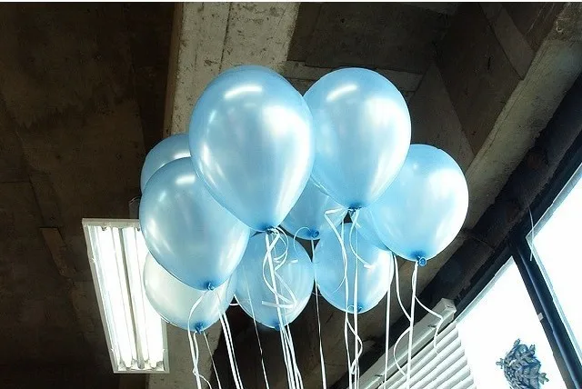 sky blue balloons 100 pcs/lot 10 inch pearl helium balloon wedding ...