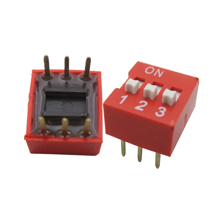 Dial switch / direct dial, /2.54MM spacing, /3 bit /3P (red gold plated ...