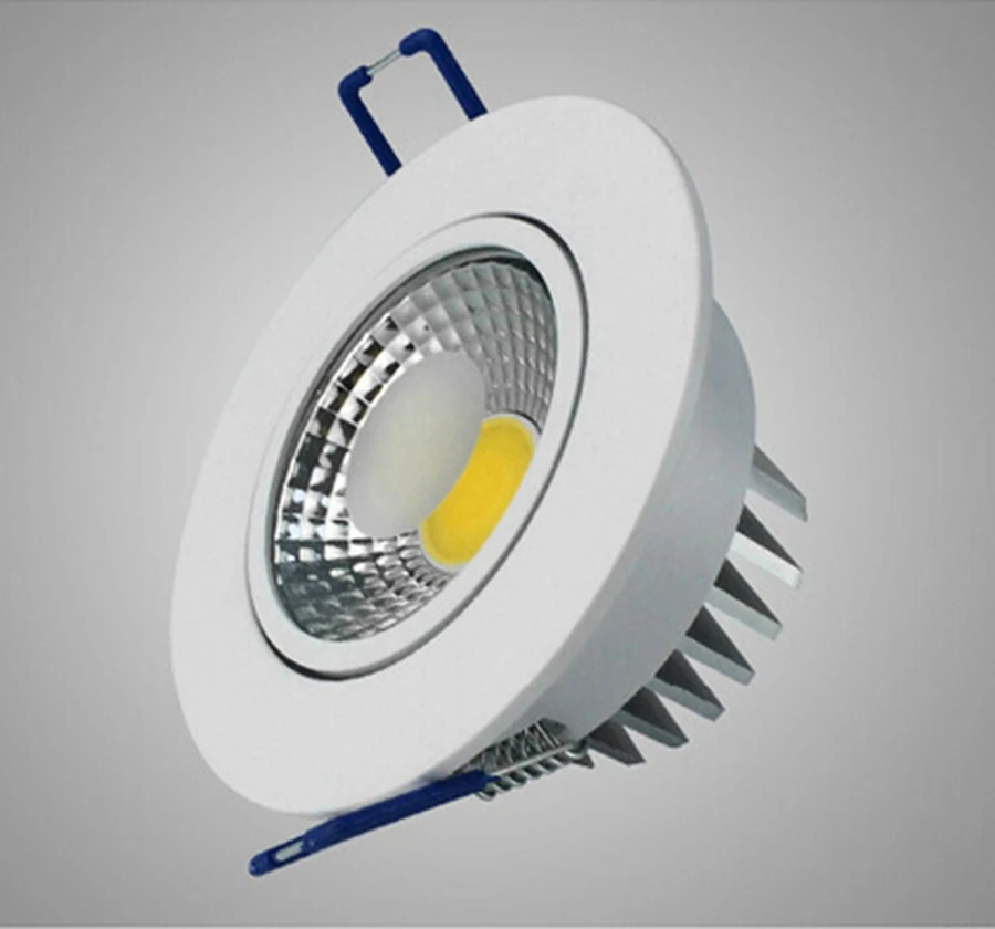 COB 5W 9W 12W 15W White Shell LED Downlight Tiltable Fixture Ceiling ...