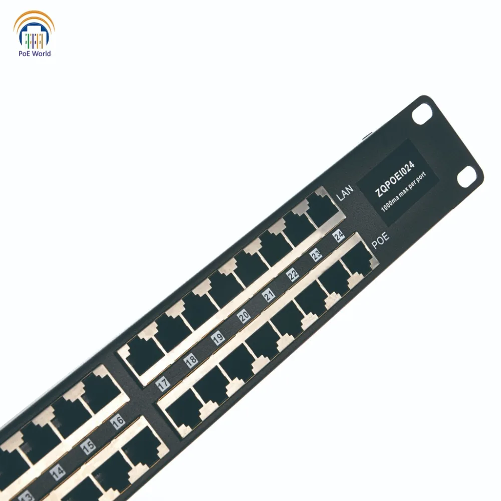 24 Port Passive POE Injector POE Patch Panel, powered 24pcs 100mbps ...