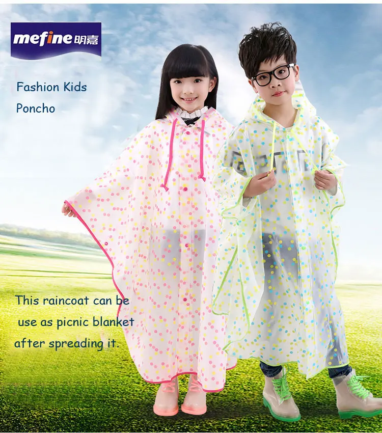 RAINPROOF Children Raincoat Plastic Transparent EVA Rain Coat Waterproof Kids Rainwear Rain Gear ...