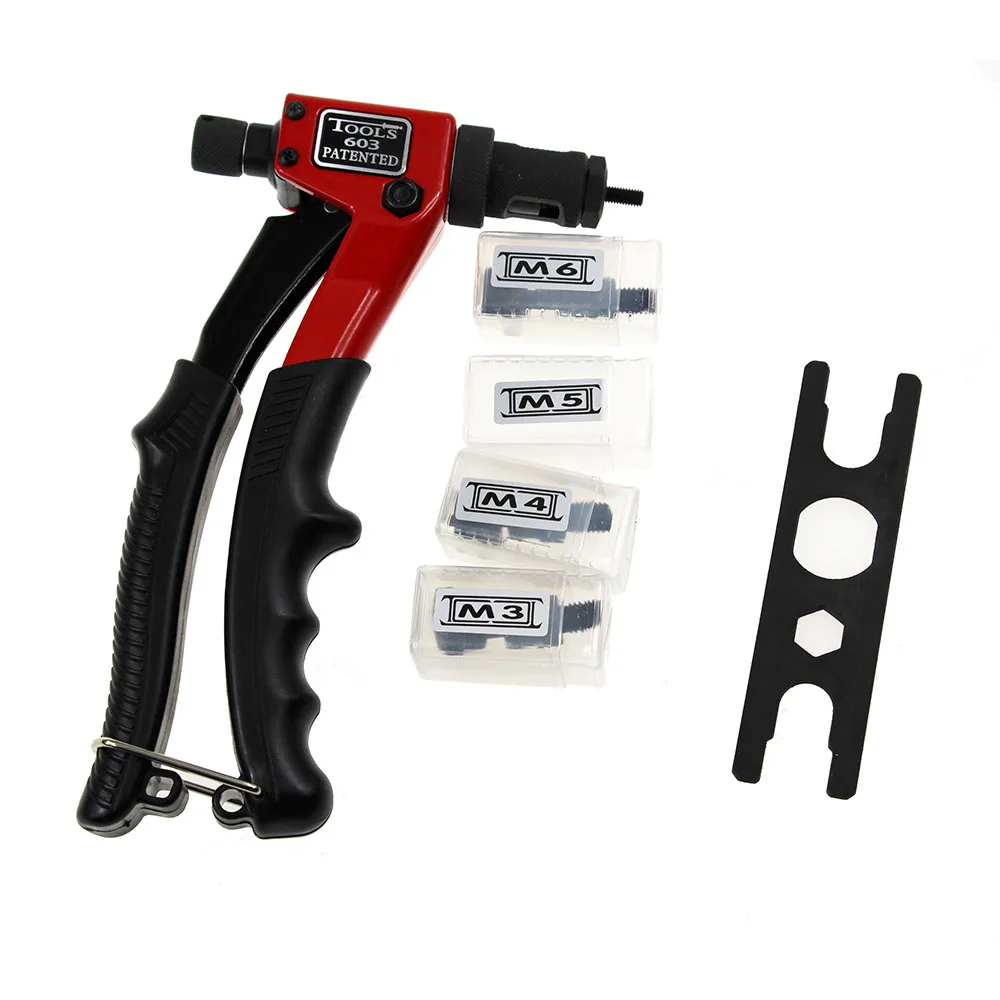 1 set 8" Light One Hand Rivet Nut Gun Pull Riveting With M3 M4 M5 M6 BT ...