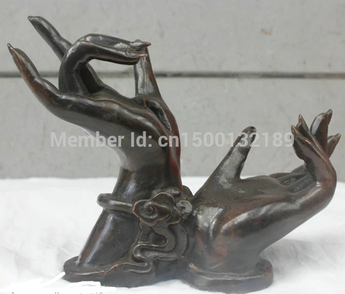 00106 Chinese China Folk Culture Handmade Brass Bronze Statue Guanyin ...