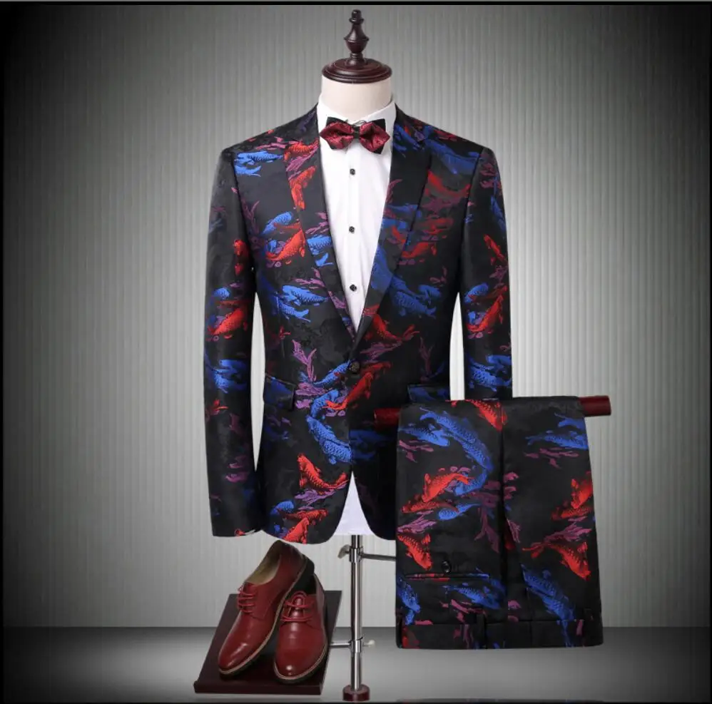 2018-New-Men-s-Flower-suit-set-slim-hairstylist-suit-carousingly ...