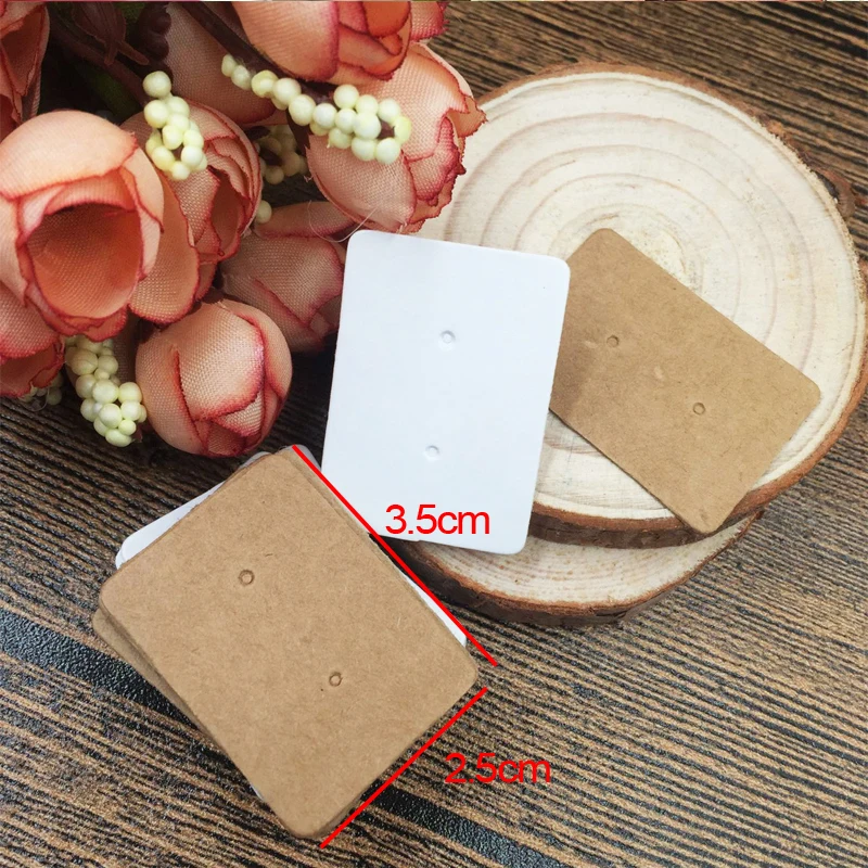 2.5x3.5cm Kraft Paper Ear Studs Hang Tag Jewelry Earring Display Card ...