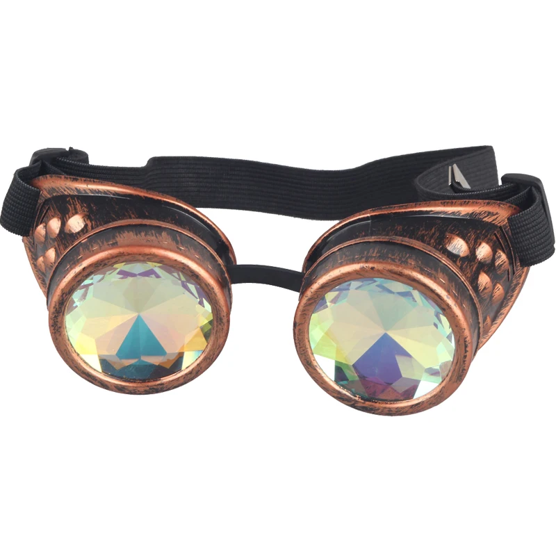 Unisex Glasses Cosplay Prop Glasses Steampunk Glasses Rhinestone Round ...