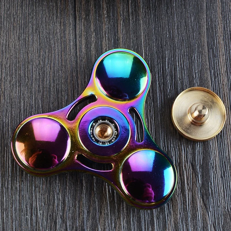 Fidget Spinner Rainbow Color Metal Hand Finger Spinners Long Time ...