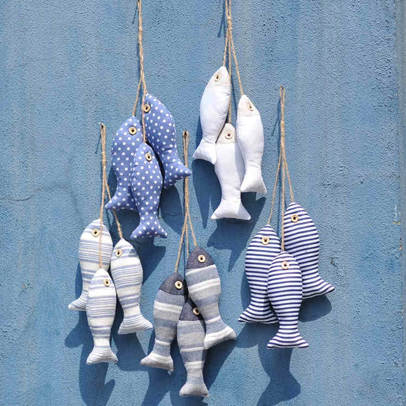 5PCS/LOT Cloth Fish Wall Hanging Decorations Mediterranean Animal ...