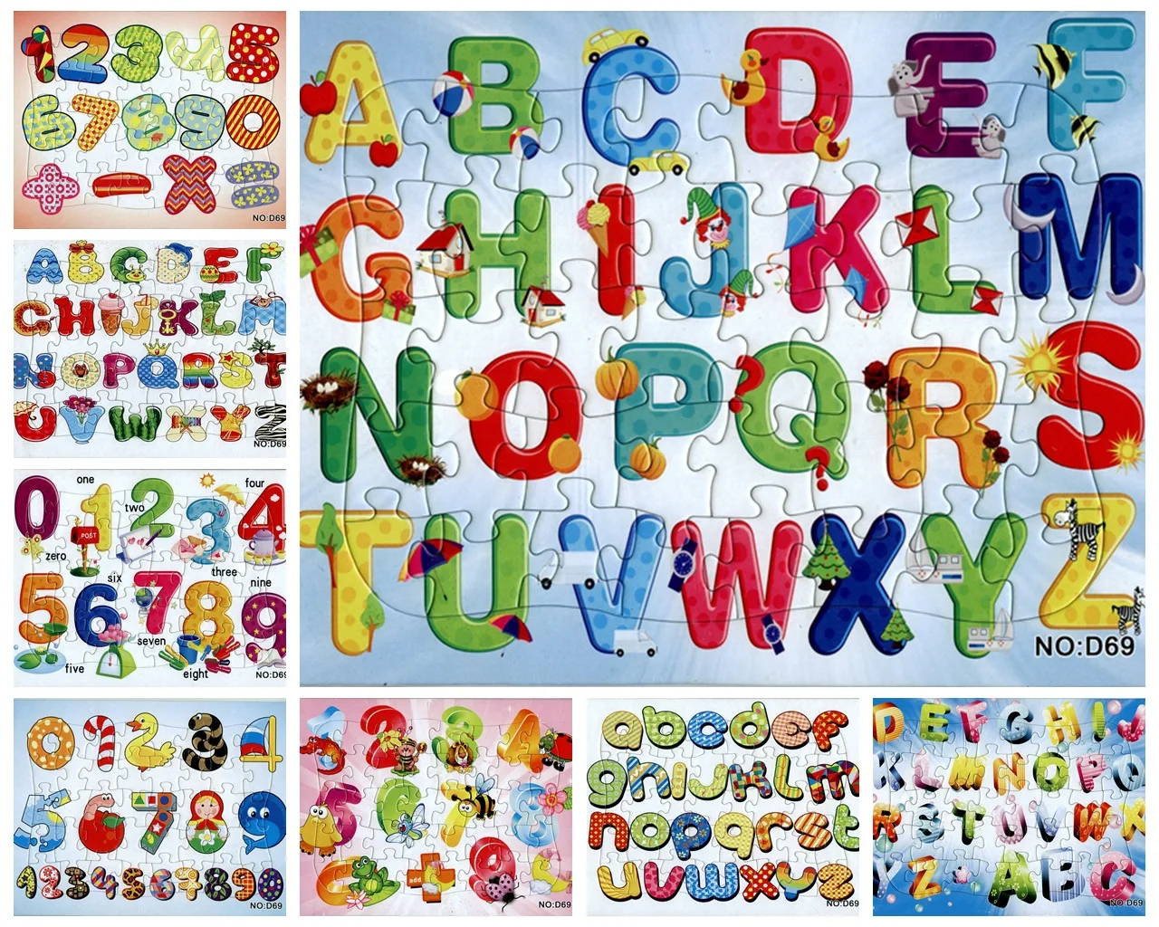 Cartoon English Alphabetical Letters Numbers Paper Miniature Plan Model ...