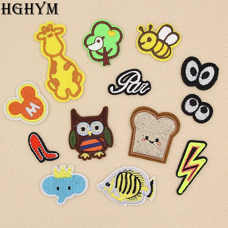 10Pc Cartoon Animals Embroidered Patch Iron On Appliqued Motif Patches ...