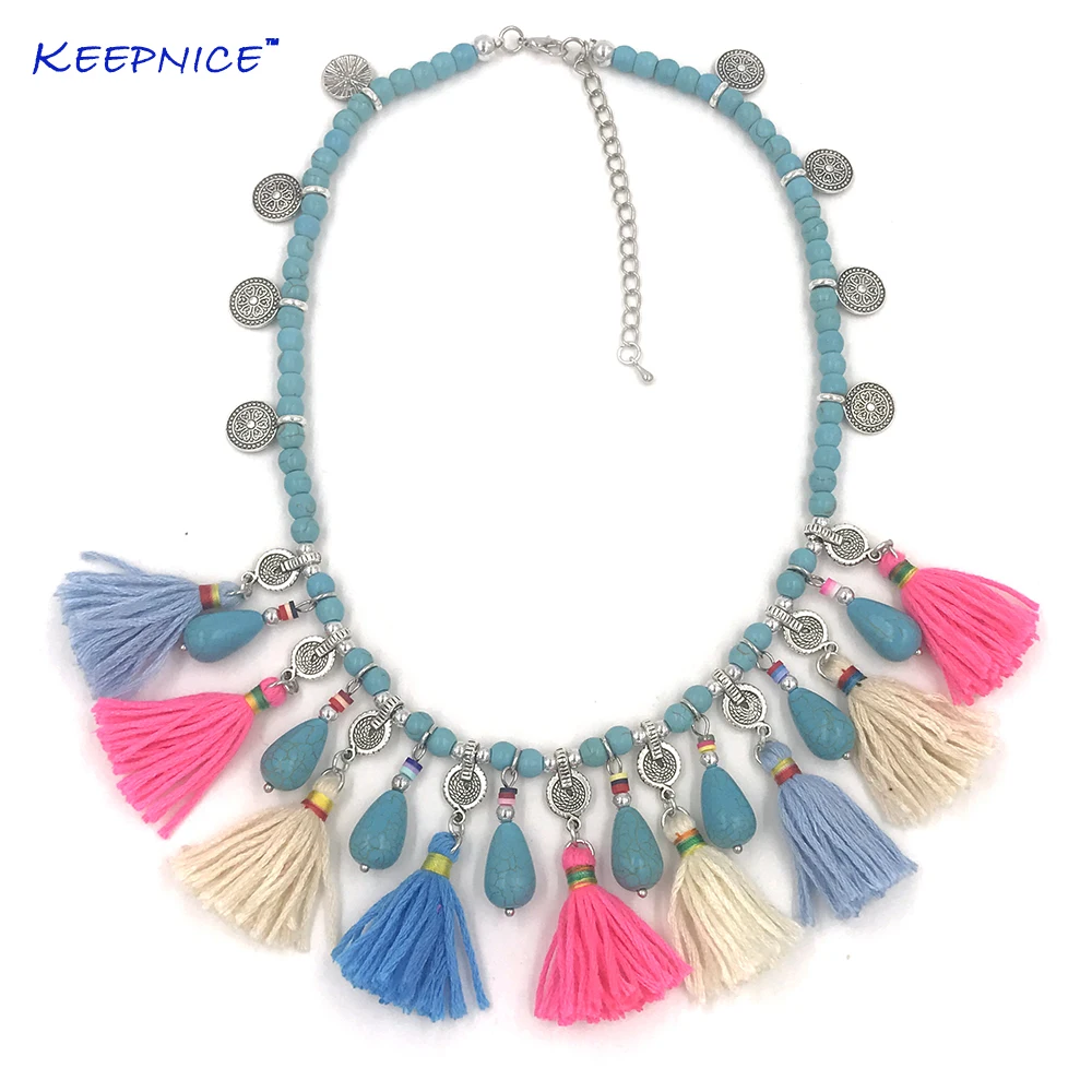 New Bohemian Boho Choker Necklaces Colorful Tassel Pendants Necklaces ...