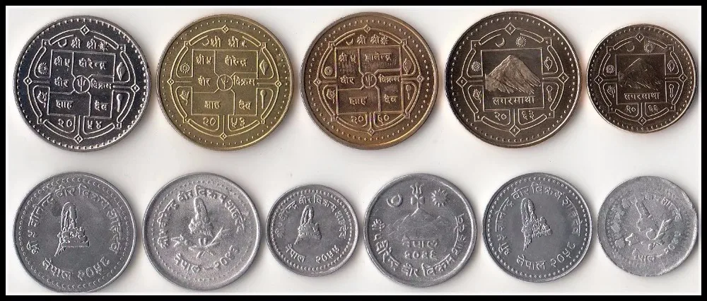 Set 11pcs Nepal Coins Sets Asia Country 100% Real And Original Coins ...
