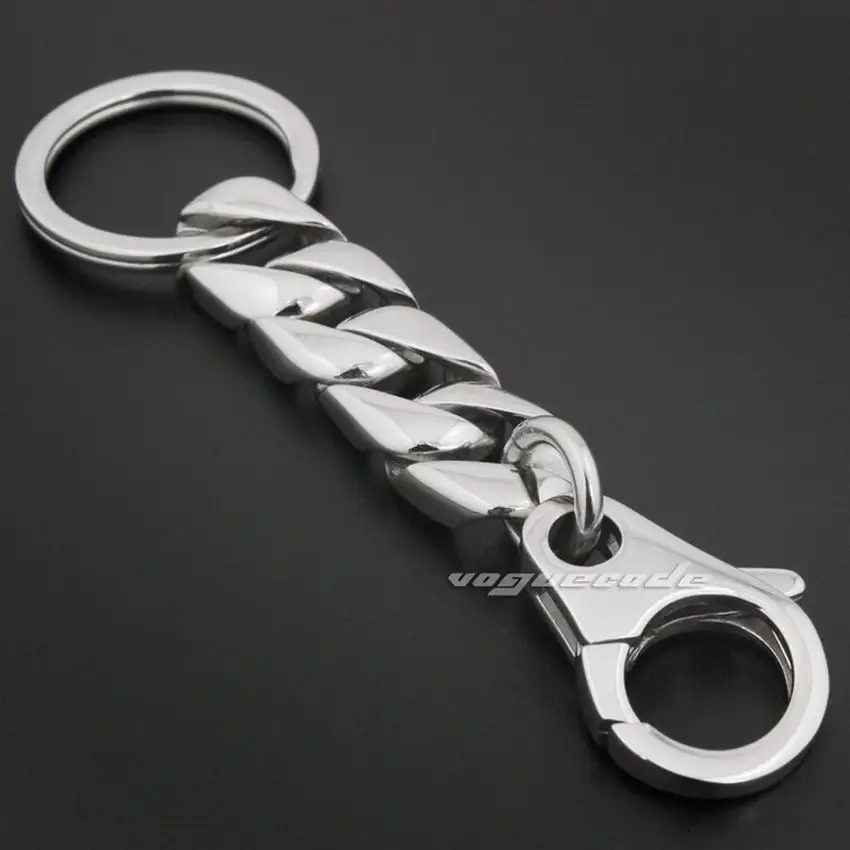 Solid-316L-Stainless-Stee-Mens-Biker-Rocker-Punk-KeyRing-Keychain ...