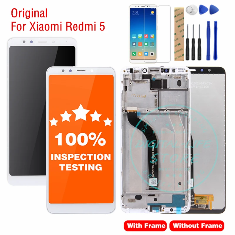 Original For Xiaomi Redmi 5 LCD Display with Frame Screen 10 Touch ...