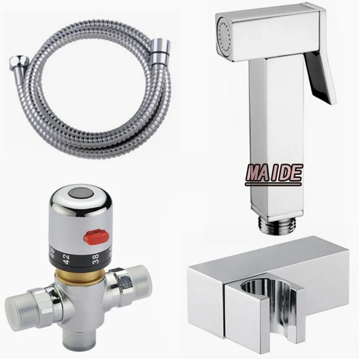 Solid Brass chrome Women Handheld Bidet Shower set /Portable bidet with ...