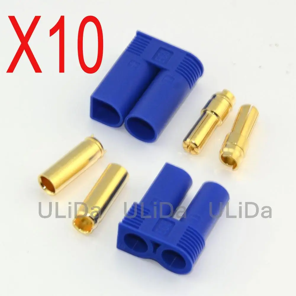 10 Pairs EC5 Bullet Connector Male + Female Plugs Adapters Battery Losi ...