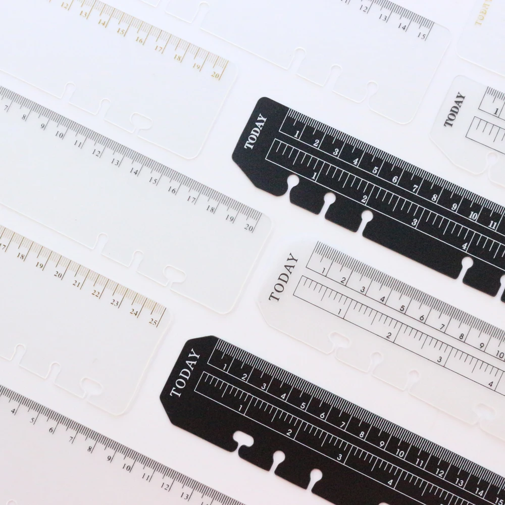 Domikee Regla clásica de PP de 6 agujeros para cuadernos, marcador de ...