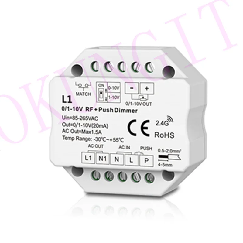 2.4G RF 1 채널 0 10V + 푸시 조광기 L1|RGB 컨트롤러| - AliExpress