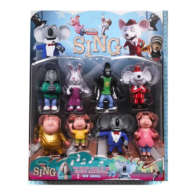 New Arrival 8PCS/SET Cartoon Movie Sing Action Figure Toys 3 4'' Buster ...