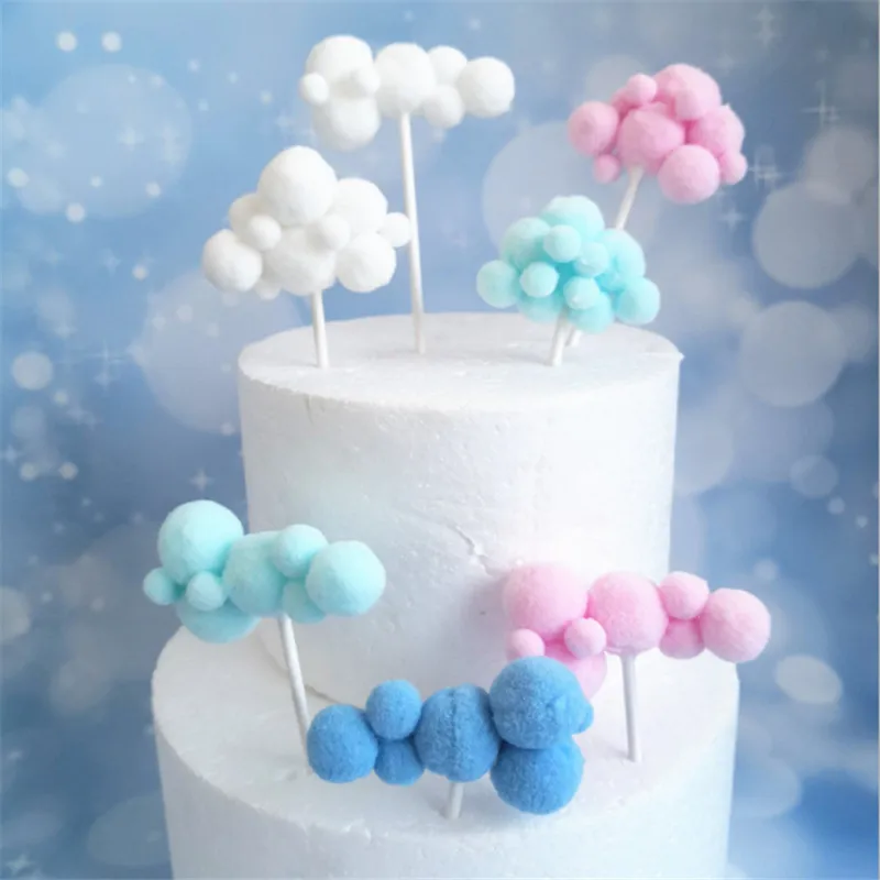 1 Bunch Creative Colorfu Cloud Cake Topper Wedding Decoration Birthday ...