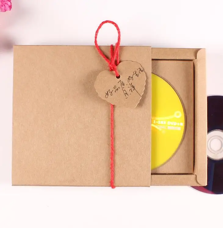 Natural color Kraft CD Paper Case Bag,Blank/Red Heart Kraft Envelopes ...