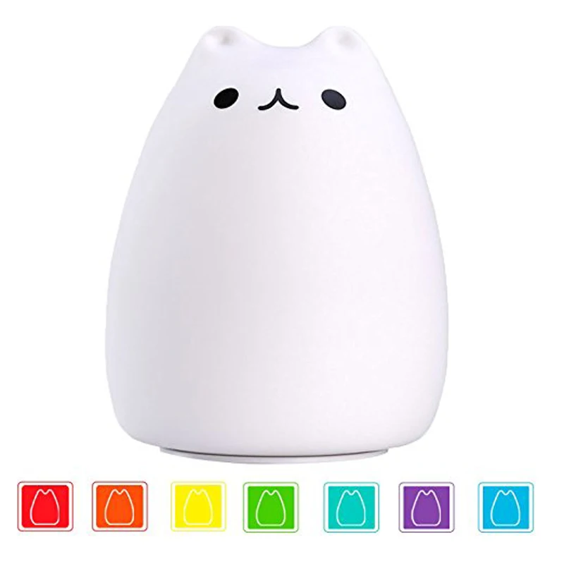 Cute Night Light Multi color Soft Silicon LED Lights Portable Kids ...