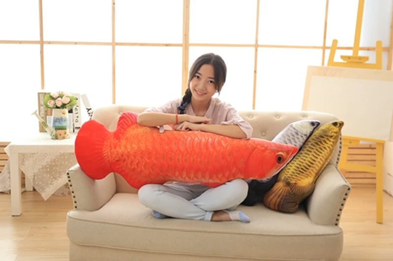 Long Creative Plush Red Fish Toy New Soft Arowana Pillow Doll Gift ...