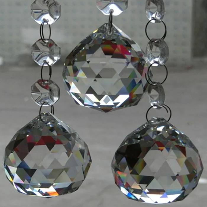 4pcs/lot,Top Quality 40mm glass faceted balls crystal chandelier parts ...