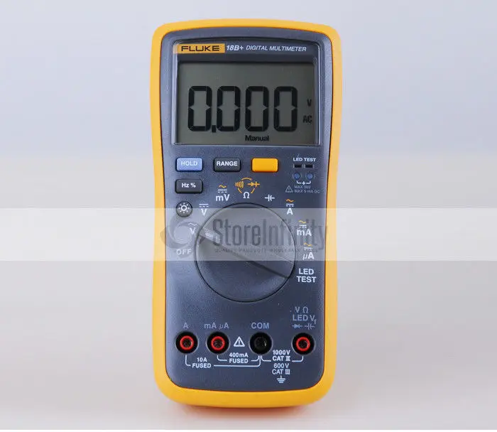 Fluke 18B+ LED AC/DC Voltage Current Digital Multimeter + Transducer AC ...