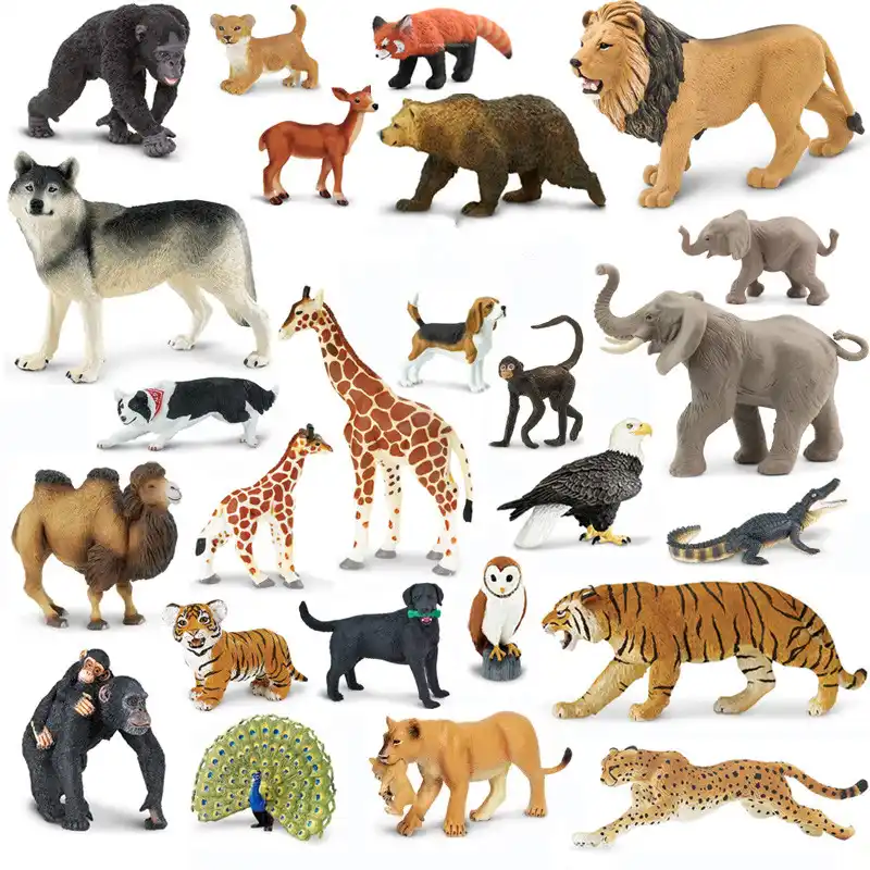 Original genuine wild zoo animal sets elephant wolf Bengal tiger ...