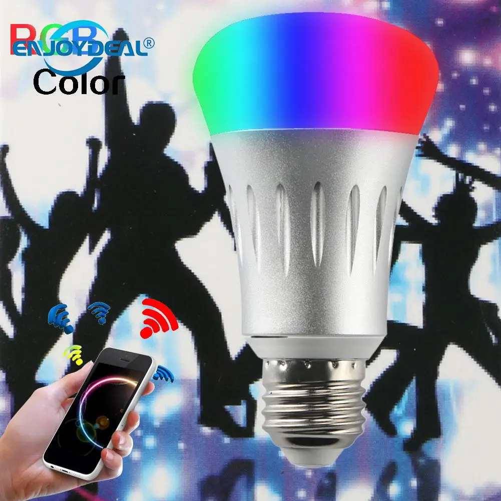 Wifi Smart Light Bulb Dimmable Light Bulb App Remote Control For 7w E27 Rgb Colorful