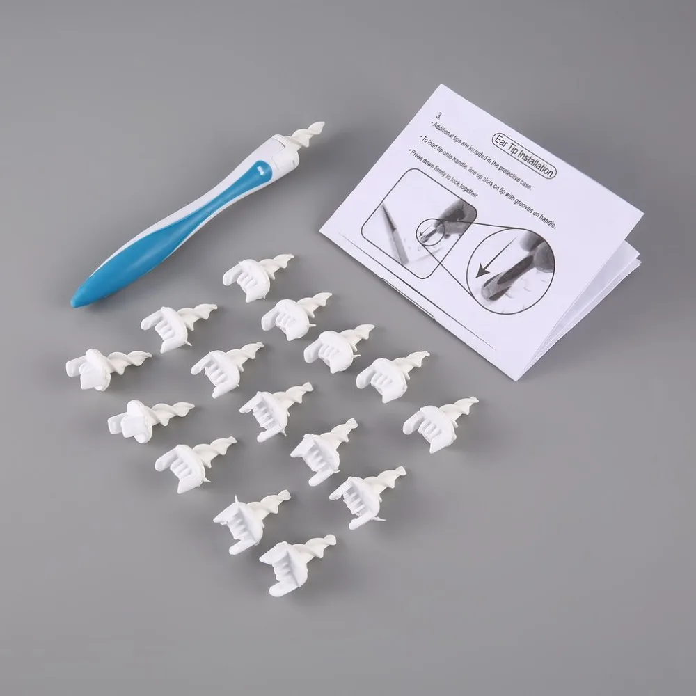 Smart Flexible 16 Tips Ear Cleaner Swab Safety Soft Spiral Earpick ...